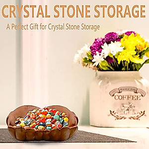 FelRelWel Carved Storage Handmade Decorative Bowl, Household Wooden Storage Tray, Hands Folded Upward Sacrificial Tray, Crystal Display Stand, Key Storage Decorative Tray, Household Wooden Art,Brown