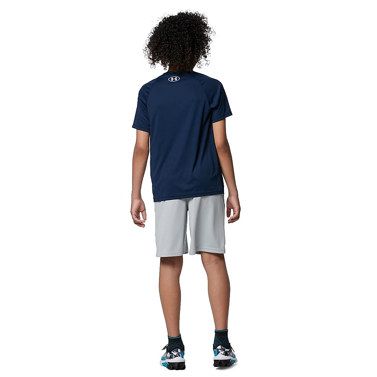 Under Armour boys Prototype 2.0 Shorts , Mod Gray (011)/White , Youth Small