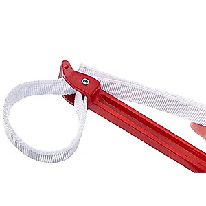 HOMEGOAL 12 Inch Multi-Purpose Strap Wrench Adjustable Pipe Wrench Anti-sliding Wrench, Double Layered Thickened Nylon Strap