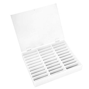 Fake Nail Organizer,Nail Storage Box, Display Box Nail Art Decoration Container Empty Nail Tips Storage Box Fake Nail Display Case(White)