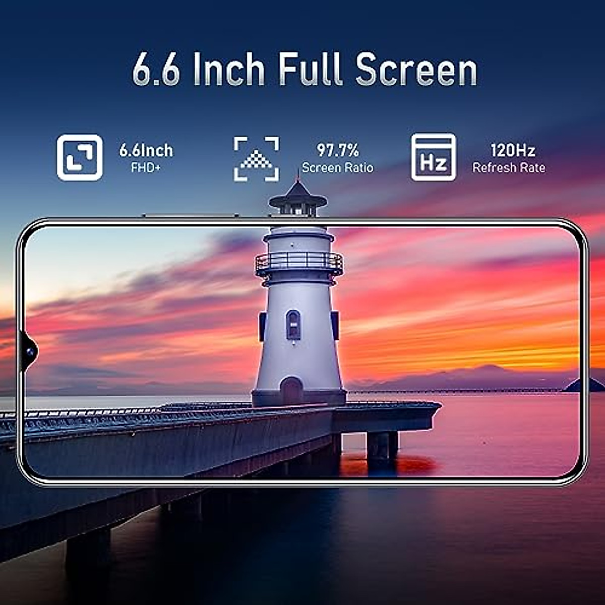 ExAchat C23 Android 13 Phone Unlocked, 7.2" FHD+ Display Octa Core 6GB+256GB 4G/5G Smartphone 108 MP Camera 5800mAh Dual SIM Cell Phones Unlocked/GPS/Fingerprint Unlock/Face ID