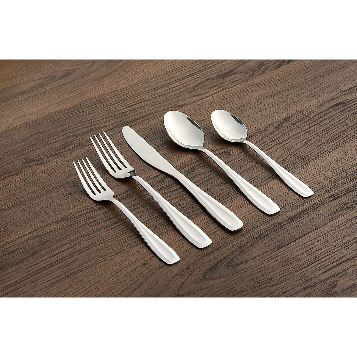 Cambridge Silversmiths Waylen Mirror 40-Piece with Rustic Bronze Buffet Flatware Set