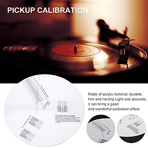 Acrylic Turntable Mat Cartridge Alignment Protractor Phonograph Cartridge Alignment Tool Anti Slip LP Record Calibration Plate for Turntable Accessories