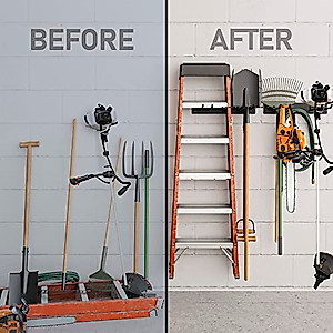 The Ultimate Garden Tool Organizer Racks For Wall Mount - Easy To Install Set of 2 Yard Tool Holders For Safe & Simple Garage/Shed Organization - Durable Utility Hangers For Shovels, Rakes & More