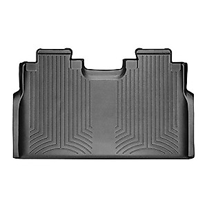 WeatherTech Custom Fit FloorLiners for Ford F-150 (Crew Cab, Bucket seats) F150 Lightning, Raptor w/o Fold Flat Storage - 1st & 2nd Row (44697-1-2), Black