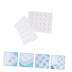 Alipis 4pcs Egg Tray Household Egg Holder Pulp Egg Container Homezo Egg Storage Egg Carton Tray Foam Eggs Egg Protectors Egg Dispenser Refrigerator Egg Rack White Pearl Cotton