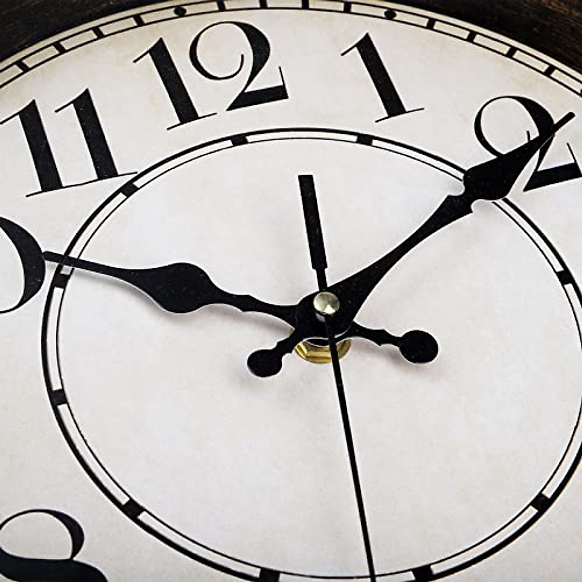 ZENFUN 12'' Round Classic Wall Clock, Battery Operated Quartz Clock Silent Non Ticking Wall Clock, Decorative for Kitchen, Home, Living Room, Farmhouse, Bedrooms, Easy to Read, Bronze