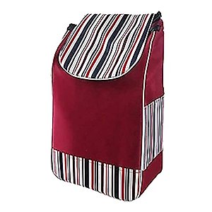 34L Trolley Bags for Shopping Cart - Shopping Trolley Storage Bag, Portable Waterproof Oxford Cloth Shopping Cart Trolley, Shopping Cart Replacement Bag, Trolly Bag Shopping L32 X W19 X H56cm (Size :