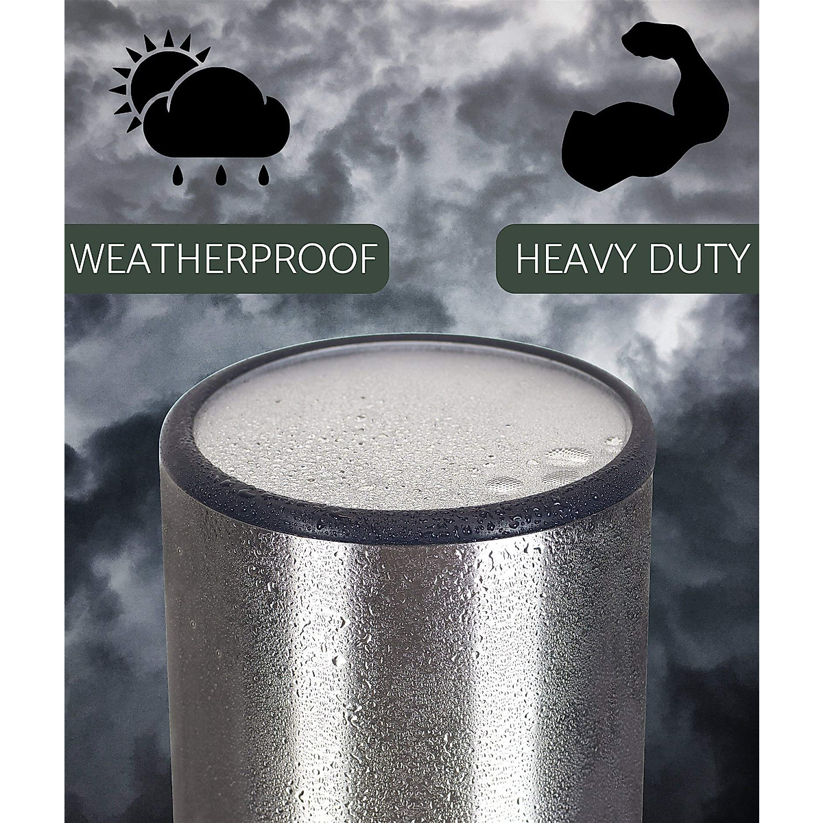 Kira Home Enzo 15" 2-Light Modern Industrial Outdoor Porch Light, Waterproof Metal Cylinder Wall Sconce, for Courtyard, Entryway, Garage, Indoor/Outdoor Use, Brushed Nickel Finish