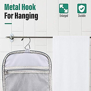 VAGREEZ Toiletry Bag, Upgraded Large Hanging Travel Toiletry Organizer Kit with Heavy-duty Zippers Waterproof Comestic Bag Dop Kit for Women Men (Grey)