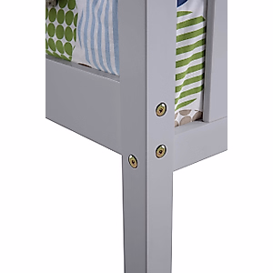 HomSof Twin Platform Bed Frame with Headboard and Footboard,for Bedroom Small Living Space, Grey+Trundle