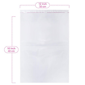 Alliebe 100 Count 12x16”Clear OPP Plastic Mail Bags Self-Sealing for Cello Bags Great for Clothes T-Shirts Pants Flyers Party Wedding Gift Bags (12x16”(100Count))
