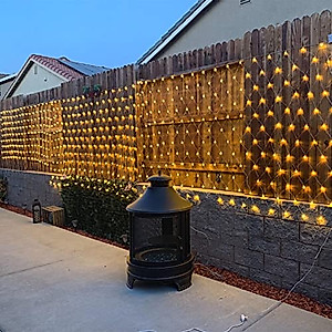 LEYOYO LED Net Lights Outdoor Mesh Lights, 8 Modes 200 Led 6.6ft x 9.8ft Christmas Net Lights for Bedroom, Christmas Trees, Bushes, Wedding, Garden, Outdoor Decorations (Warm White)