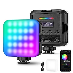NEEWER RGB62 Magnetic RGB Video Light with Upgraded APP Control, 360° Full Color LED Camera Light with 3 Cold Shoes CRI97+ 2500K-8500K 17 Scenes 2000mAh Rechargeable Portable Photography Lighting