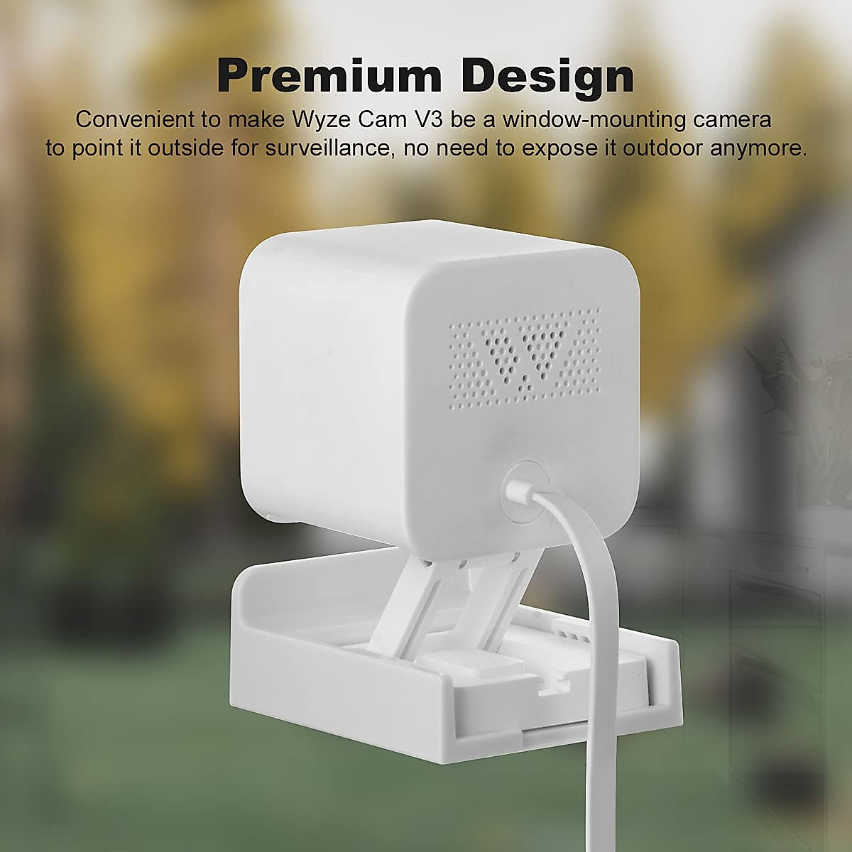 LANMU Window Mount Comaptible with Wyze Cam V3, Screwless Mount, Strong Adhesive Mounting Bracket, Damage-Free