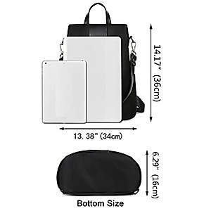 YALUXE Backpack for Women Waterproof Anti-theft Rucksack Purse Shoulder Bag Schoolbag Lightweight Genuine Leather Nylon