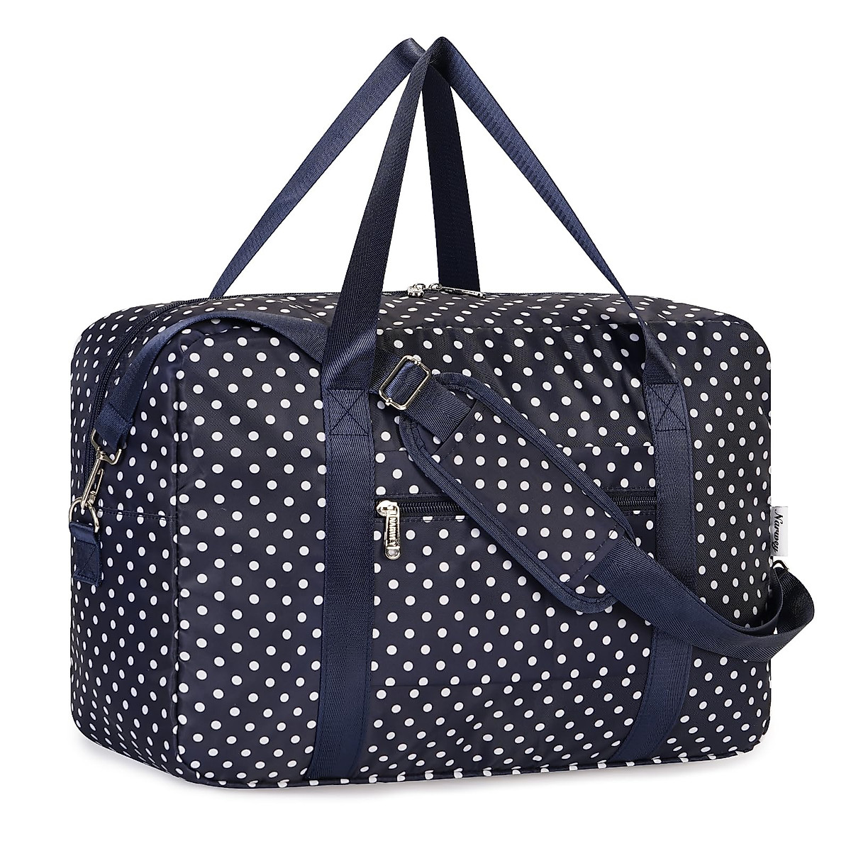 Small Carry On Bag For Spirit Airlines Personal Item Bag 18x14x8 Foldable Travel Duffel Bag Underseat Carry on Luggage for Women and Men 25L (Polka Dot)