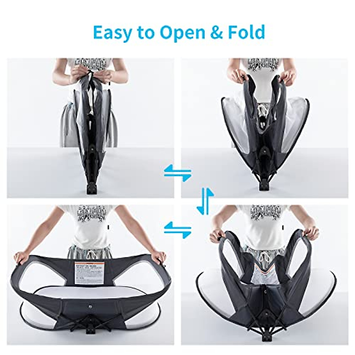 Sporary Travel Bassinet Portable Bassinet，Portable Travel Crib Infant Travel Bed with Mosquito Net and Canopy，Lightweight and Foldable