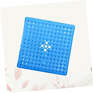 Cabilock Drain Holes Shower Pad Square Bathtub Mat Anti Slip Tub Mat Bathroom Non Slip Shower Mats Outdoor Carpet Suction Cups Traction Shower Mat Shower Bath Mat Foot Pad Floor Suction Pad