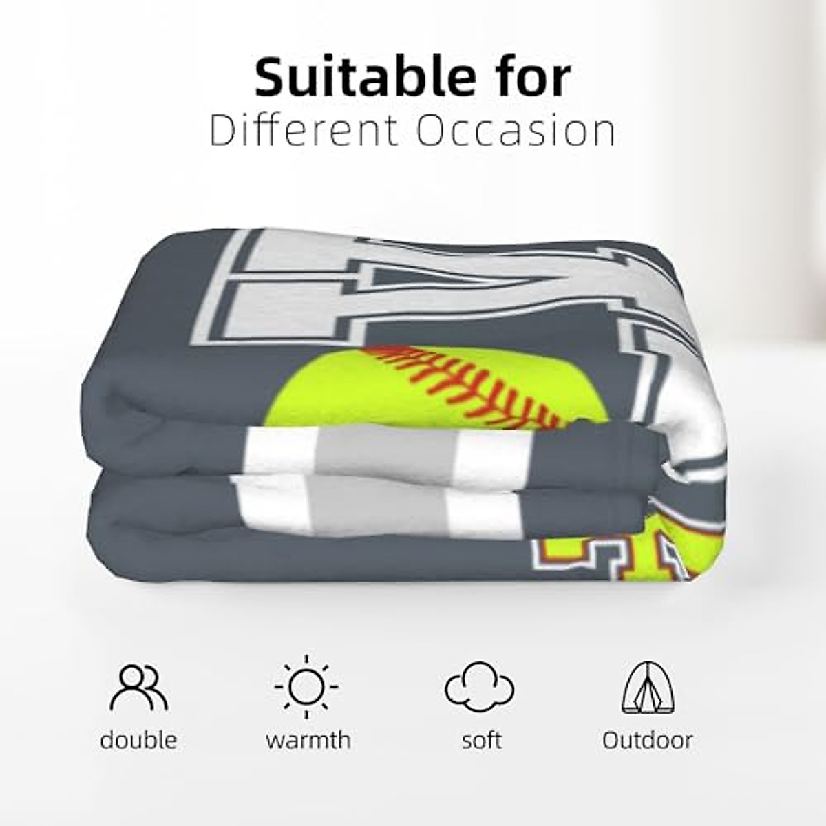 ONE TO PROMISE Softball Blanket, Softball Gifts for Girls, Best Girls Softball Gifts, Softball Blankets Gift for Girls, Soft Plush Softball Throw Blanket for Christmas Birthday 40" x 50"