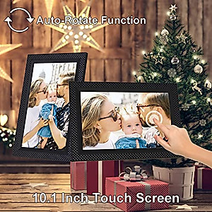 Frameo Digital Photo Frame WiFi 10.1 inch Display IPS 1280 * 800 Touch Screen Digital Picture Frame 16GB Instantly Share Photos and Video via Frameo App for Friend Gift Black