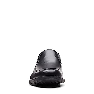 Clarks Men's Whiddon Plain Loafer, Black Leather, 9.5 Wide