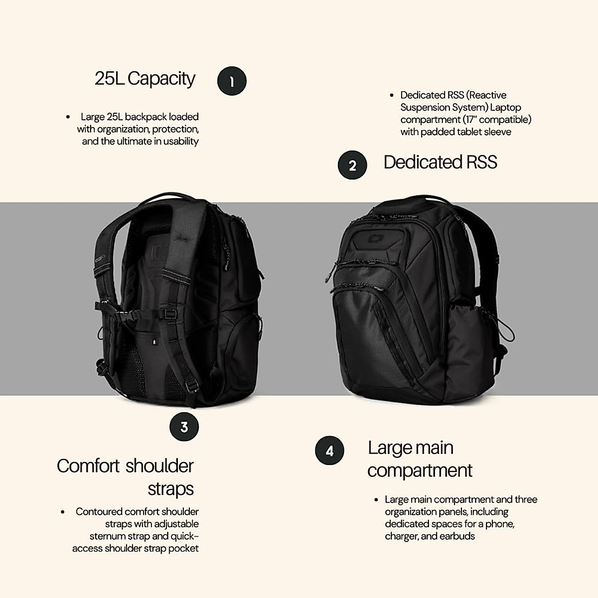 OGIO Renegade Pro Backpack, Navy, Medium