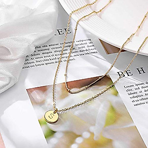 IEFWELL Gold Initial Necklaces for Women, 14K Gold Filled Letter Necklaces for Girls Gold Initial Necklaces for Teens Girls Initial Necklaces Gold Jewelry（K）
