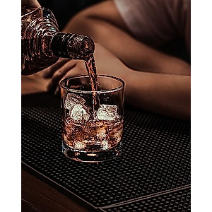 LUXU Whiskey Glasses-Premium 11 OZ Scotch Glasses Set of 6 /Old Fashioned Whiskey Glasses/Perfect Scotch Bourbon Whiskey Tumblers/Style Glassware for Bourbon/Rum glasses/Bar whiskey glasses,Clear