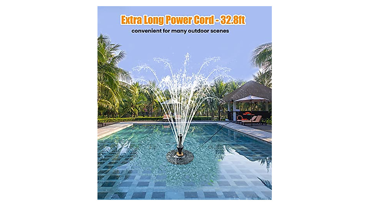 SZMP Floating Pool Fountain 2023 Upgraded, 6W Waterfall Fountain Light ...