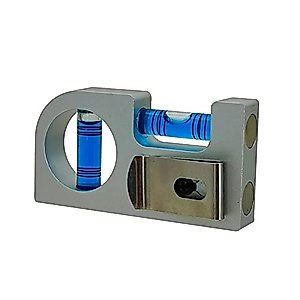 Solid aluminum alloy Mini level ruler portable mini level bubble meter with magnetic function TV stand installation (Silver Blue)