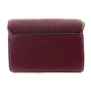 Tory Burch Emerson Chain Wallet Leather Cross Body Bag (Claret)
