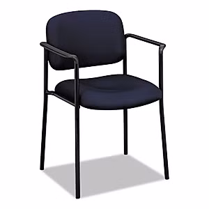Basyx VL616VA90 VL616 Series Stacking Guest Chair with Arms, Navy Fabric