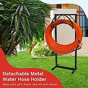 ZSPENG Garden Hose Holder, Detachable Metal Hose Storage, Thicker Heavy Duty Hose Stand, Freestanding Water Hose Holder Reels for outside Yard.