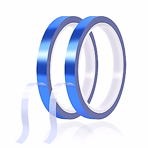 HTVRONT Blue Heat Tape - 10mm X 33m Heat Resistant Tape 2 Rolls Heat Tape, No Residue High Temperature Tape, High Adhesion Heat Tape for Sublimation, Heat Press, HTV Heat Transfer Tape