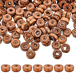 Souarts 1000pcs 8mm Wooden Flat Spacer Beads for Jewelry Making, Wooden Beads for Bracelets Making, Wood Beads for Jewelry Making