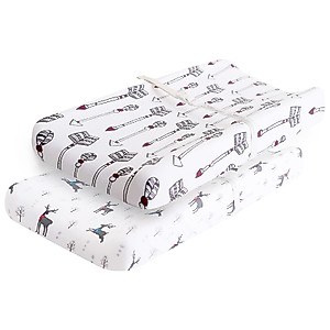 Gina Era Changing Pad Cover, 100% Jersey Knit Organic Cotton Changing Pad Covers, Super Soft and Comfortable, 2 Pack, Diaper Changing Pad Cover for Baby Girl and Boy (Black)