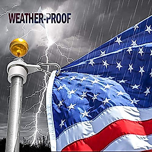 Loretoy Flagpole Ring Set with Bearings, Aluminum Alloy Flag Pole Rings, 360°Rotating Flag Mounting Ring, Spinning Flag Pole Clips Kit with Carabiner for 0.75-1.0 Inch Diameter Flagpole|Silver-2 Pack