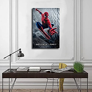 YANSHENG Spider Poster Man Peter Hero Movie Poster Canvas Poster Wall Art Decor Print Picture Paintings for Living Room Bedroom Decoration 12x18inch(30x45cm) Unframe: