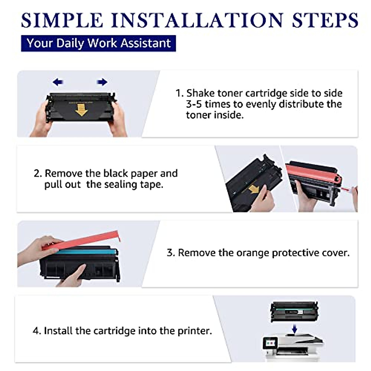 Mooho Compatible Toner Cartridge Replacement for HP 58A CF258A 58X CF258X Toner for HP Laserjet Pro M404n M404dn M404dw MFP M428fdw M428fdn M428dw M404 Toner Printer (2 Black, with Chip)