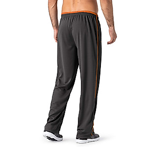 MAGNIVIT Workout Pants for Men Athletic Basketball Soccer Warm Up Pant with Pockets Grey/Orange