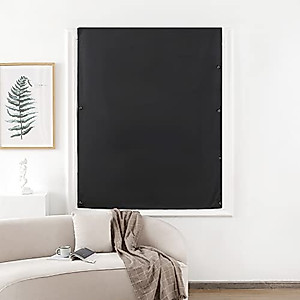 DREAM ART Anywhere Portable Blackout Curtain/Adjustable Blackout Shades/Temporary Blackout Blinds with Suction Cups for Nursery,Children Kids Bedroom or Travel Use,Black,1 pc W51xL71Inch(130X180cm)