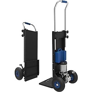 XSTO Heavy Duty Stair Climbing Hand Trucks 550lbs Capacity, Electric Dolly with Back Board Powered Stair Climbing Cart 480W Carbon Steel Frame, Adjustable Handle Stair Climber Trolley(ZW4250)