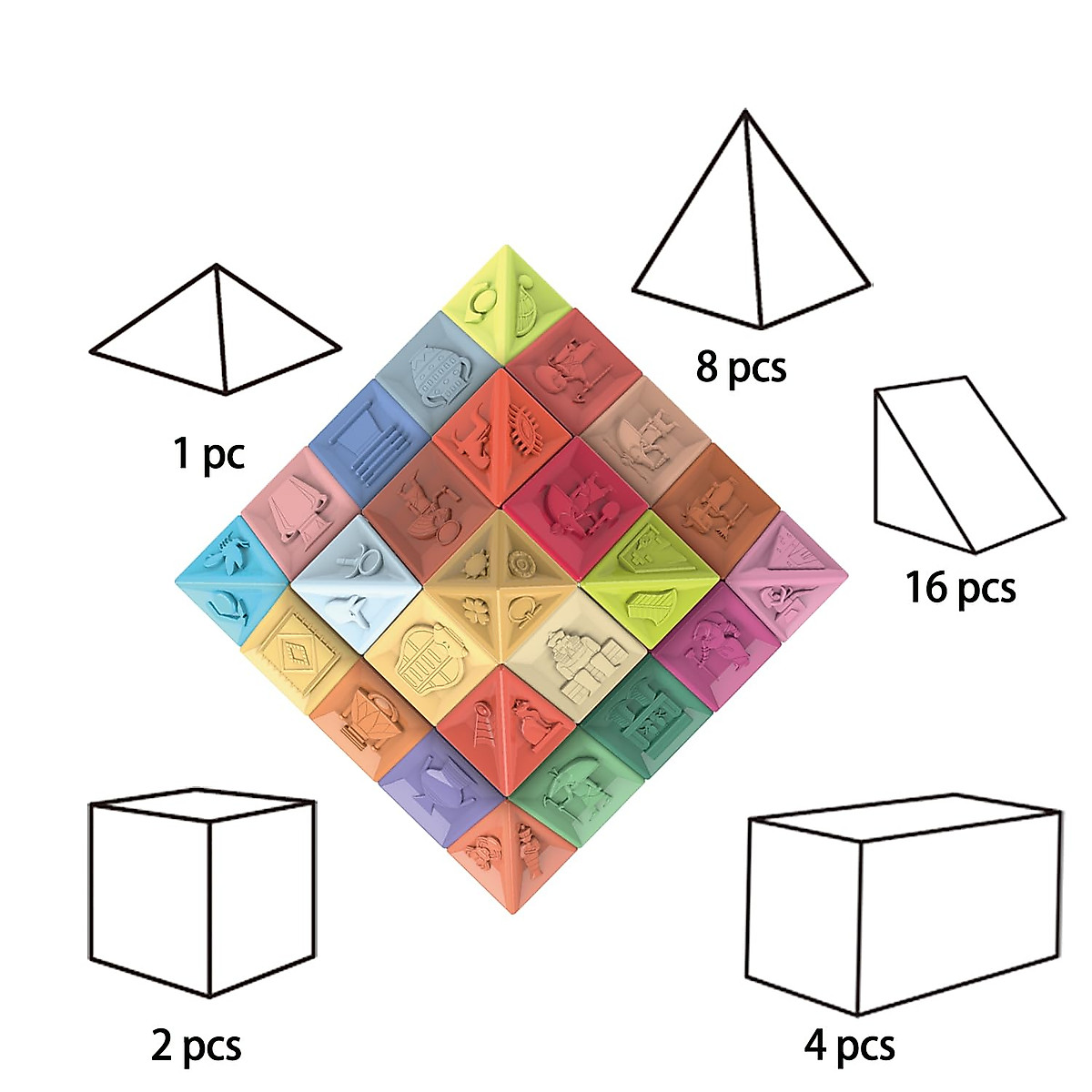 Rongdafeng Soft Pyramid Adventure Building Blocks 31 pcs for Toddlers: A Gentle Introduction to Egypt's Wonders