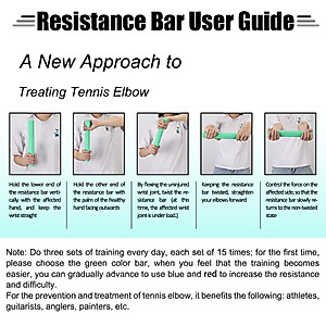 Flex Therapy Bar Strengthener, Tennis Elbow Physical Therapy Bar, Resistance Bar for Golfers Elbow, Tendonitis, Wrist, Forearms Pain Relief (Orange Red)