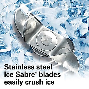 Hamilton Beach 58175 Quiet Blender for Shakes and Smoothies, Puree, Crush Stainless Steel Ice Sabre Blades, 800 Watts, Shatter-Resistant 40oz Glass Jar, Black