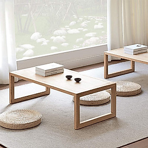 GOTOTOP Tatami Cushion Straw Seat Cushion Pad Handmade Straw 15.4inch Dia Woven Straw Flat Seat Pillow for Yoga Soft Round Pouf Tatami Knitted Floor Mat Garden Dining Room Home Decor Outdoor