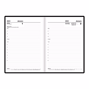 LETTS 2021 Classic Daily Planner with Gold Corners, Black, 8.25 x 5.875 inches (C12XBK-21)