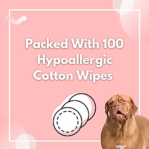 Barkos Pet Supplies Wrinkle Wipes for Dogs | Bulldog, French Bulldog, Pug, English Bulldog | Cleans & Soothes Wrinkles, Folds, Tear Stain, Tail Pockets & Paws, Anti-Itch | 100 Soft Cotton Pads…