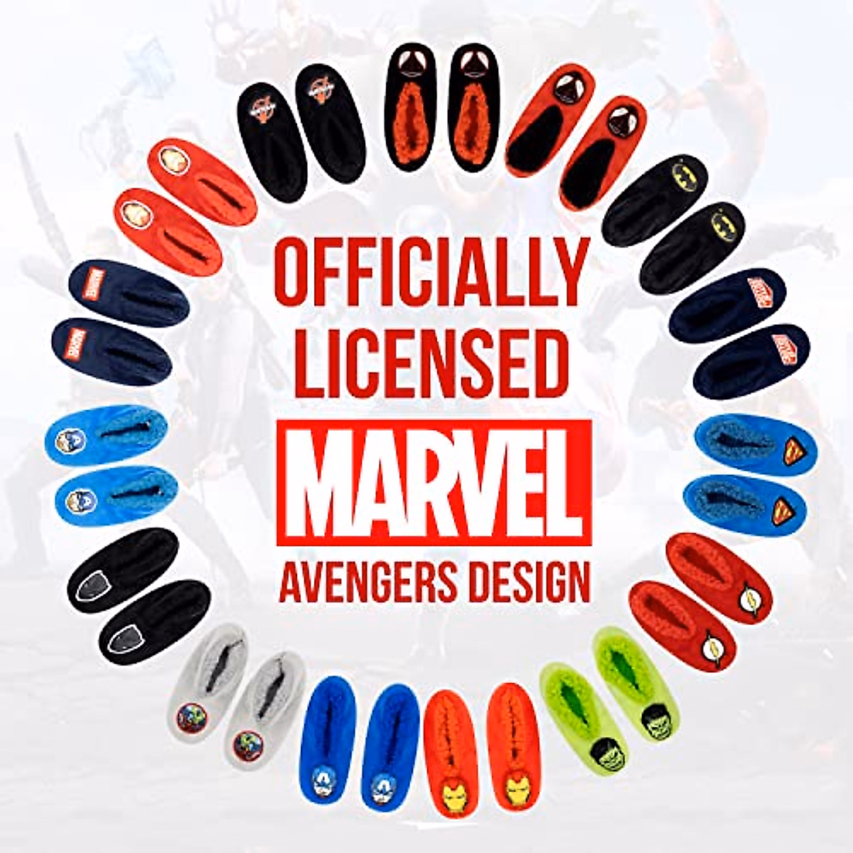 Marvel Spiderman Toddler Slippers, 2 Pack Toddler Socks, Fuzzy Babba House Slipper Socks for Boys, Spiderman Toddler Socks for Boys